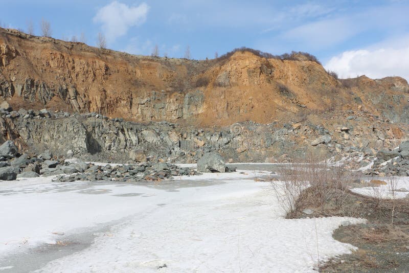 Quarry for open pit mining stock photo. Image of rock - 116383418