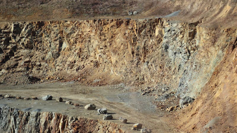 In the quarry stock image. Image of pebble, tree, blue - 260896291