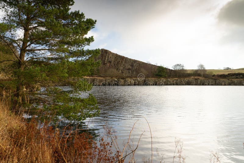 Quarry Pond at Cawfields, on the Hadrian S Wall Trail Northumberland ...