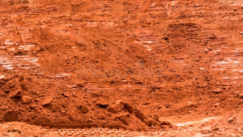 Quarry red clay, texture stock photo. Image of outdoor - 95267820