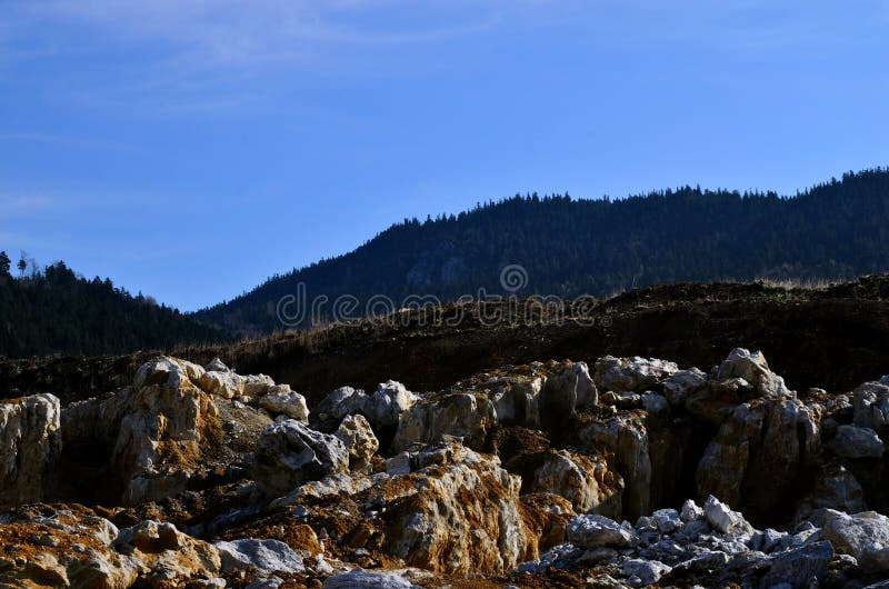 Quarry with rock stock photo. Image of geology, bergmann - 40566810
