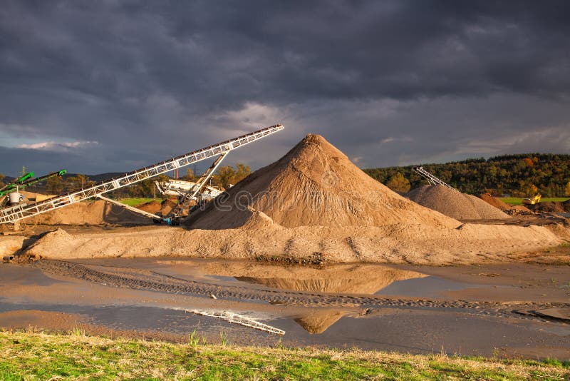 Quarry Sand on a Bank of a River Stock Image - Image of autumn, river ...