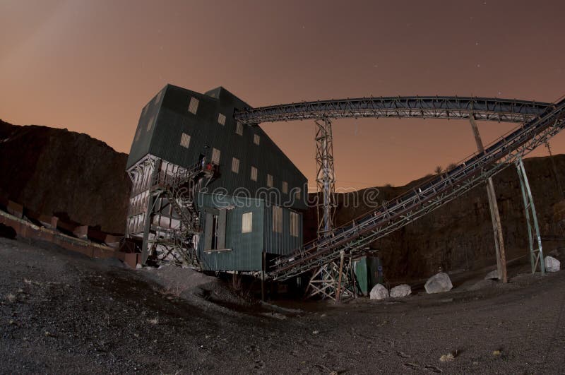Old Quarry Building at Night Stock Photo - Image of history, abandoned ...