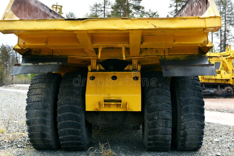 Big Quarry Truck Unloads White Limestone Gravel To Crushed Stone Quarry ...