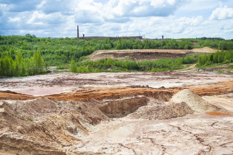 Clay Quarry. the Place of Extraction of Red Clay for the Production of ...