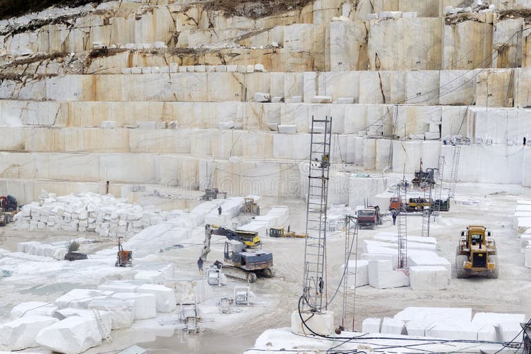 Quarry of white marble stock image. Image of marm, background - 27535805
