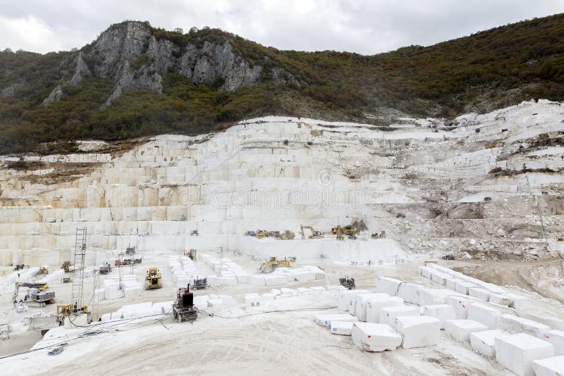 Quarry of white marble stock photo. Image of cave, extraction - 27535868