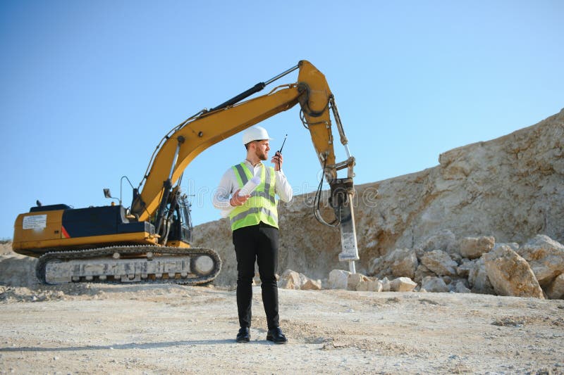 Quarry Worker Doing a Quality Check Stock Image - Image of choose ...