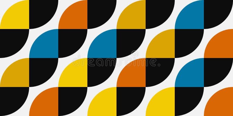 Quarter Circles Vector Seamless Pattern Stock Vector - Illustration of ...
