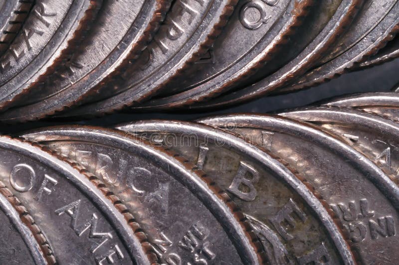 Quarter coins stock image. Image of close, cent, dollar - 45801249
