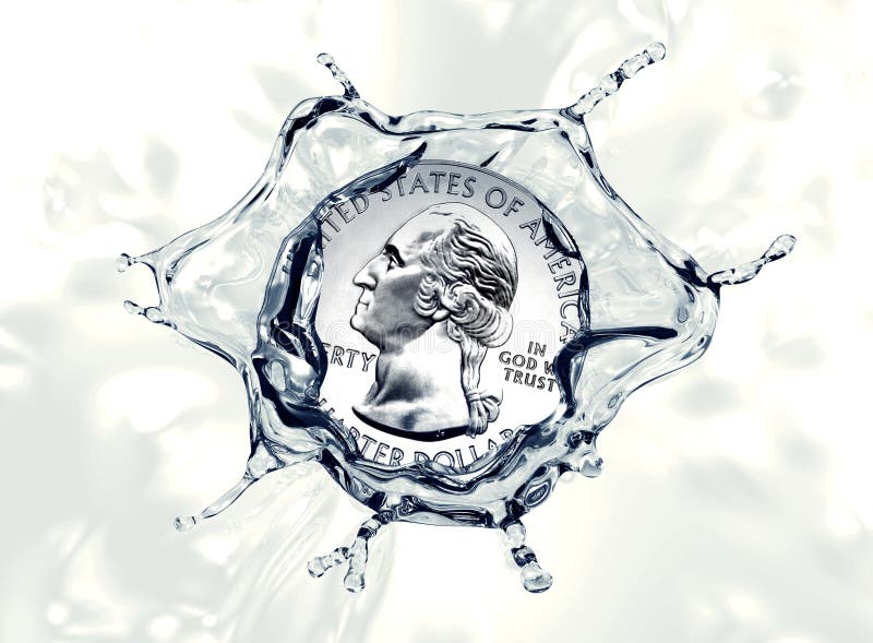 Quarter Dollar Coin Splashing Water Stock Photos - Free & Royalty-Free ...