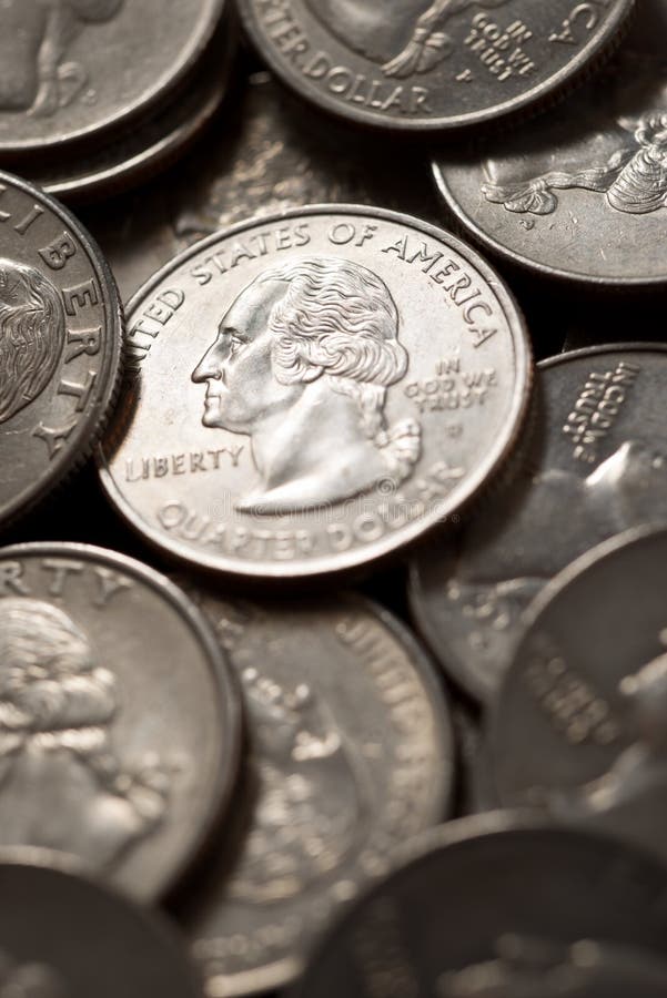 Quarter dollar coins stock photo. Image of discount - 162870618