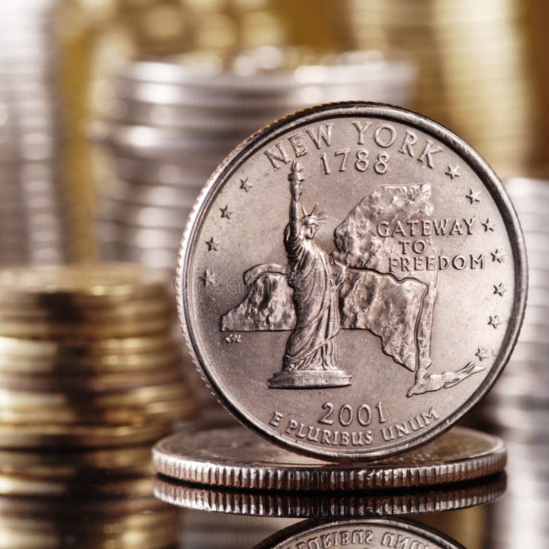 Quarter dollar stock image. Image of debt, shiny, money - 48624901