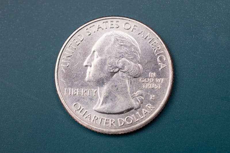 Quarter Dollar US, 25 Cent Coin Close Up, USA Stock Image - Image of ...