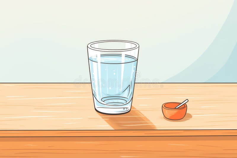 A Quarter Full Glass of Water on a Table Stock Image - Image of full ...