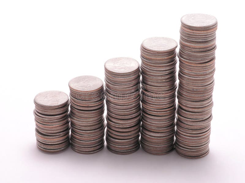 Stacks of Quarters stock image. Image of american, stack - 2029015