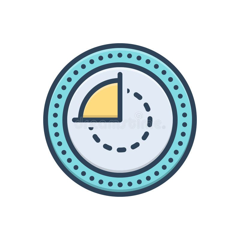 Color Illustration Icon for Quarter, One Fourth and Graph Stock ...