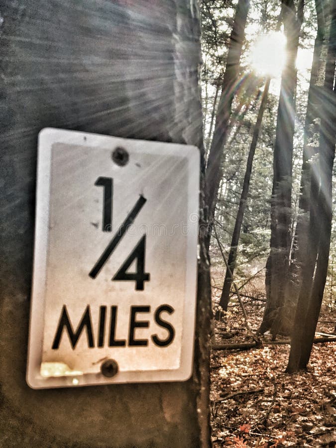 Quarter Mile Marker on Trail Path Stock Image - Image of trail, marker ...