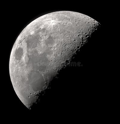 Quarter moon stock image. Image of round, telescopic, orbit - 121719