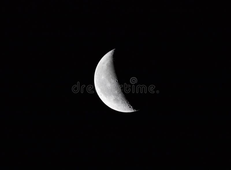 Quarter Moon in the Dark of the Night Sky Stock Photo - Image of light ...