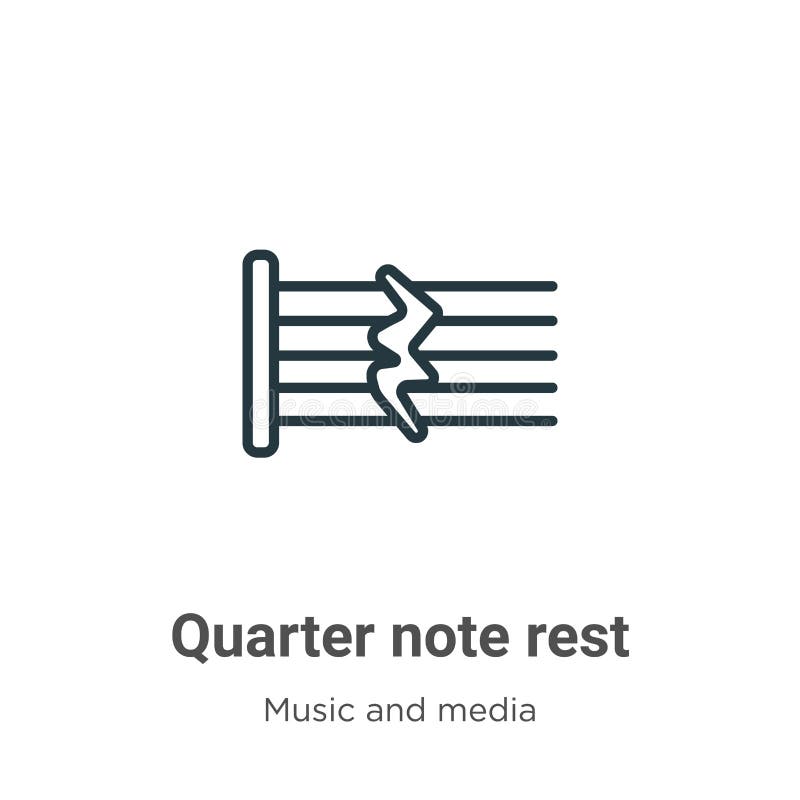 Quarter Note Rest Vector Icon on White Background. Flat Vector Quarter ...