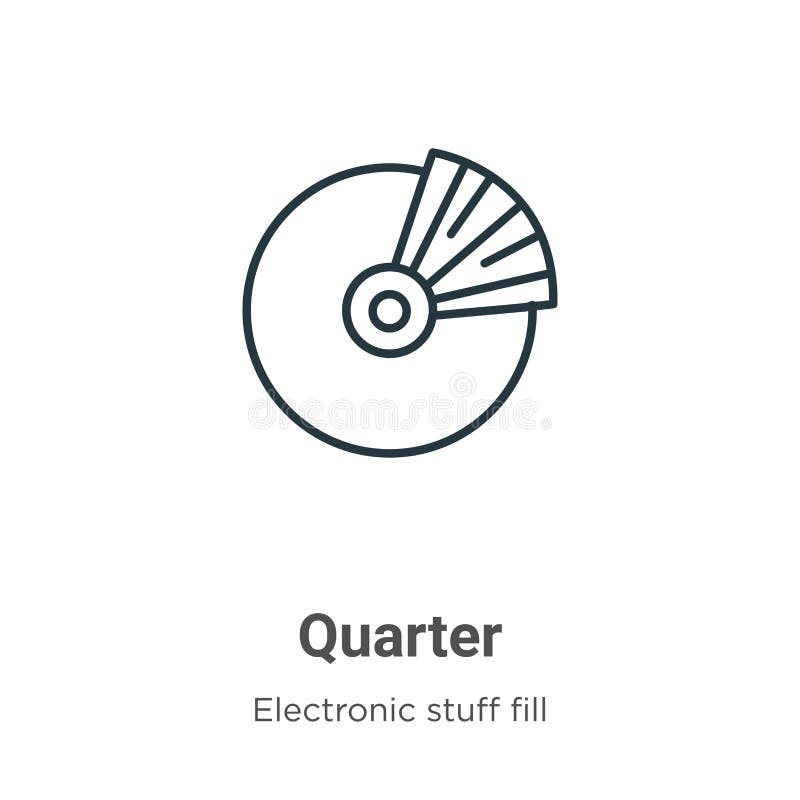 Quarter Pie Chart Outline Vector Icon. Thin Line Black Quarter Pie ...