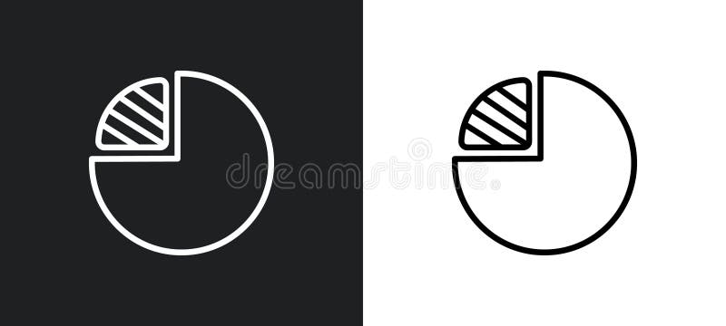 Quarter Pie Chart Outline Icon in White and Black Colors. Quarter Pie ...
