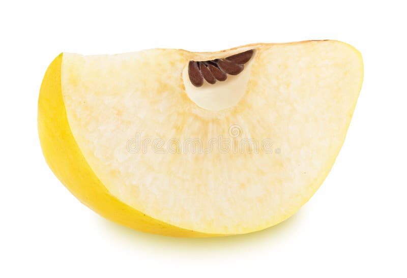 Quarter of Ripe Apple-quince Isolated Stock Photo - Image of closeup ...