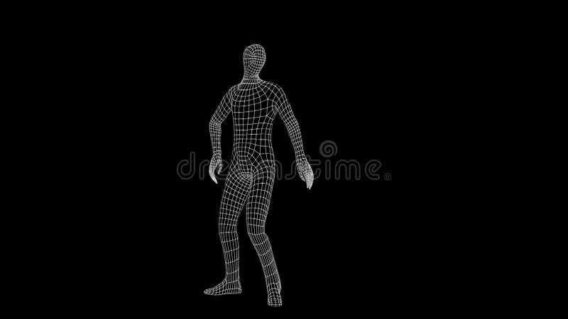 Quarterback Pass. 3D Animation. Hologram. Grid Texture. Neon Lighting ...