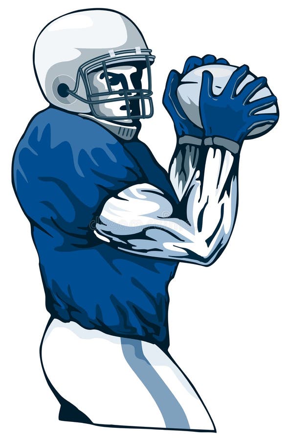 Quarterback Throwing Pass Blue Stock Vector - Illustration of player ...