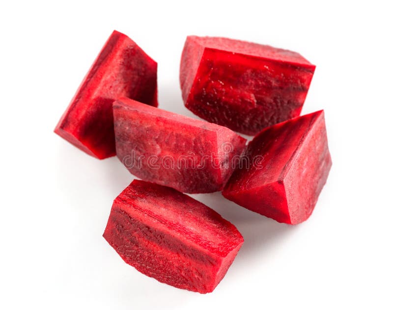 Quartered Fresh Beetroot Slices on White Background Stock Photo - Image ...