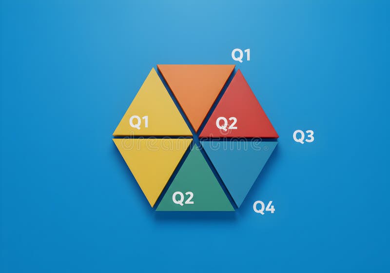 Quarterly Business Report Hexagon Chart Infographic Template for ...