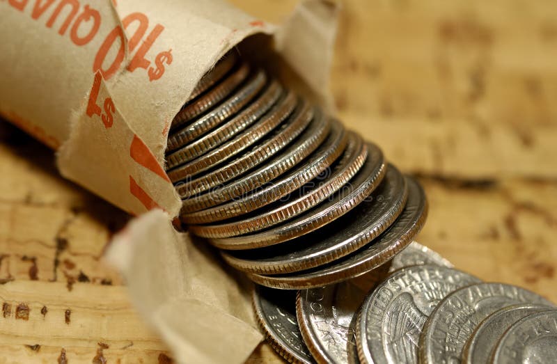 Roll of Quarters stock image. Image of quarter, finance - 17654251