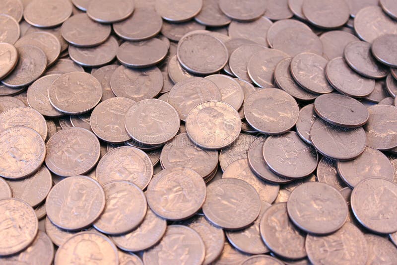 Pile of US Quarters stock image. Image of broke, euro - 19060569