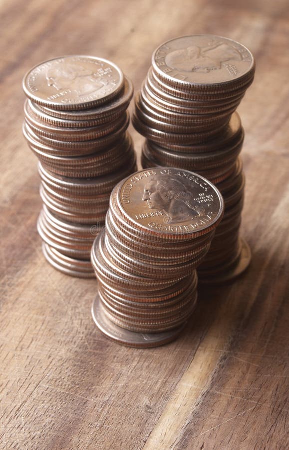 Pile of US Quarters stock image. Image of broke, euro - 19060569