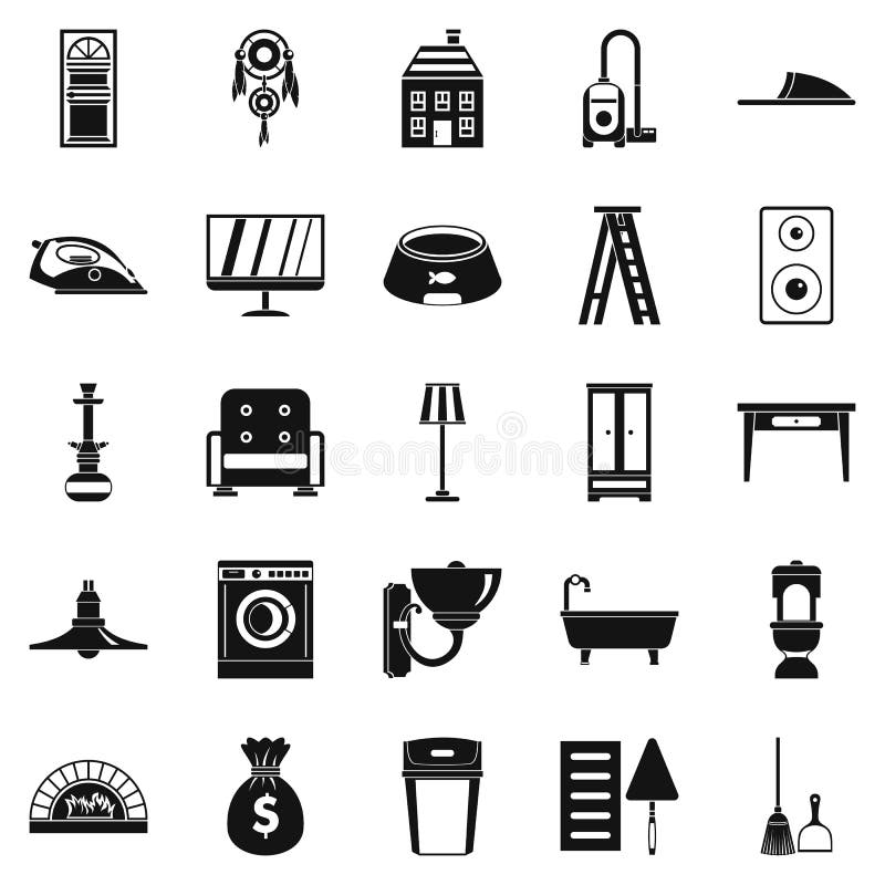 Quarters Icons Set, Simple Style Stock Vector - Illustration of ...