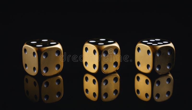 Quartet of Golden Dice stock photo. Image of shiny, play - 313231776
