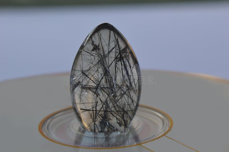 Yellow Quartz Specimen with Golden Rutile Inclusion Stock Image - Image ...