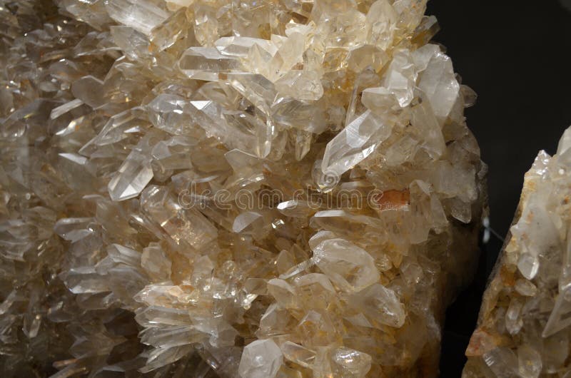 Quartz Crystal Geodes Growing Symmetrically in a Cluster Stock Image ...