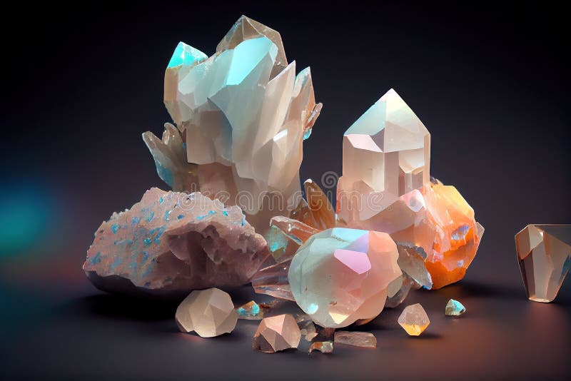 Quartz Crystals Abstract Background Stock Illustration - Illustration ...