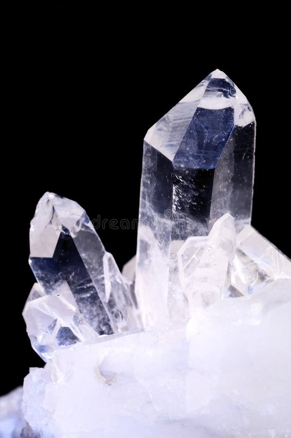 Quartz crystals on black stock photo. Image of precious - 7605508