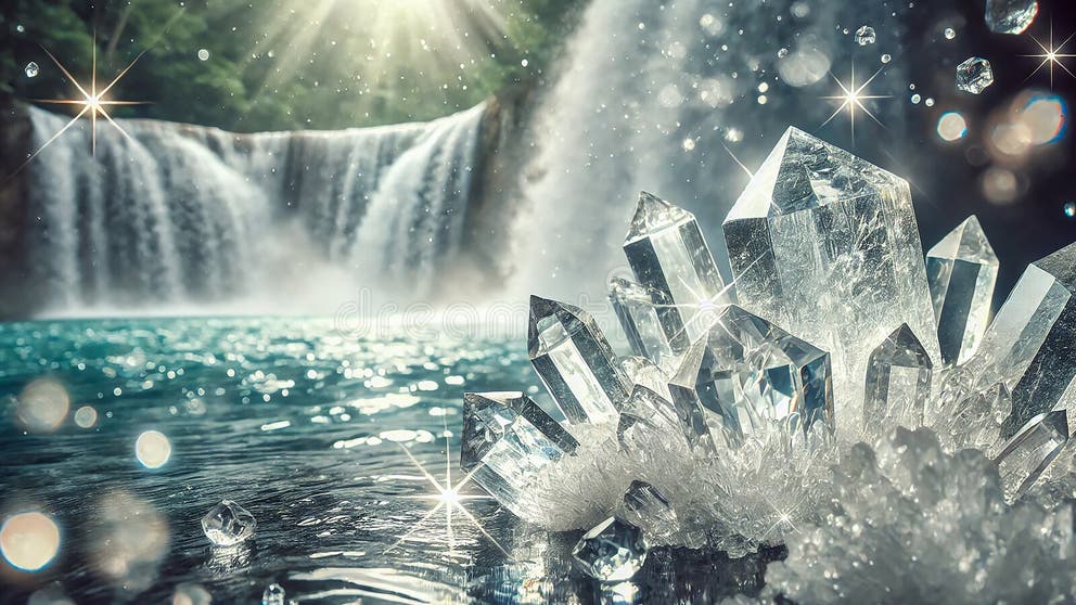 Quartz Crystals Reflecting Light, with Each Crystal Capturing and ...