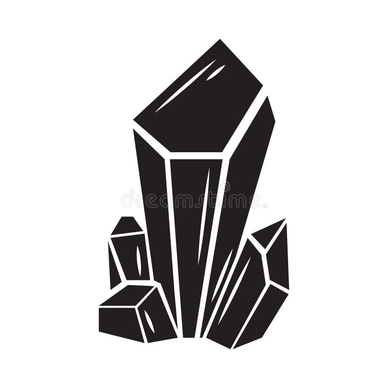 Quartz Crystals Silhouette Icon Stock Vector - Illustration of natural ...