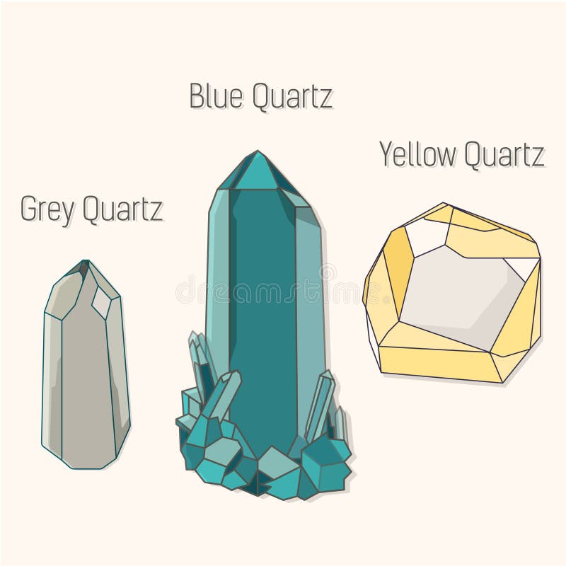 Quartz icons set vector stock vector. Illustration of glass - 68342125