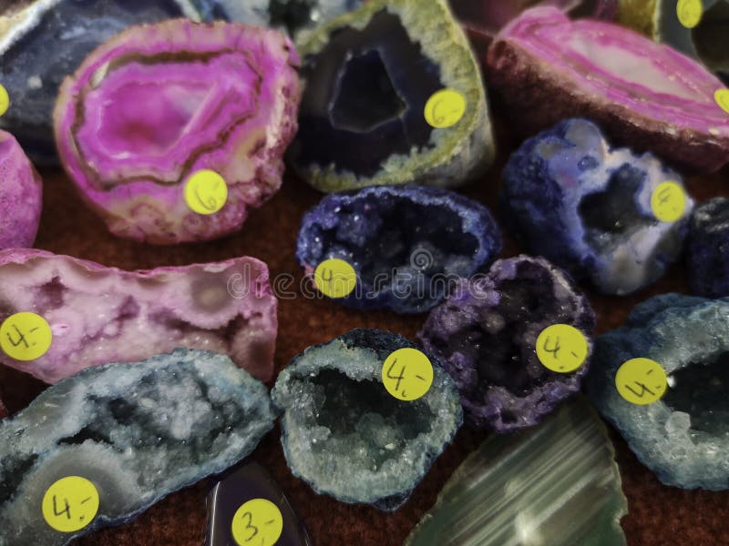 Quartz with Mineral Crystals Against a Black Background Stock Photo ...