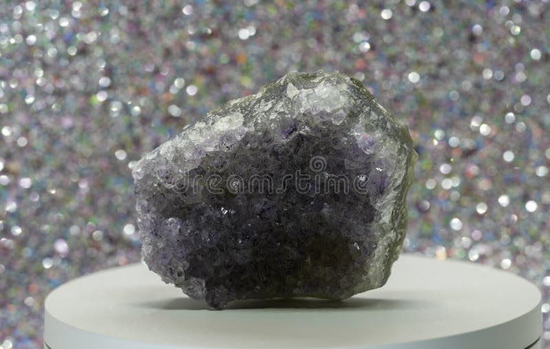 Quartz with Mineral Crystals Against a Black Background Stock Image ...