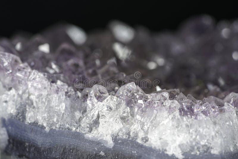 Quartz with Mineral Crystals Against a Black Background Stock Image ...