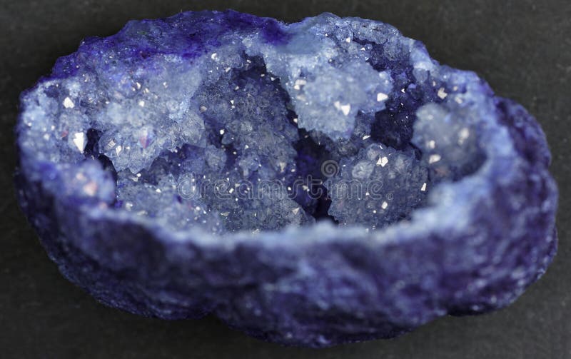 Quartz with Mineral Crystals Against a Black Background Stock Photo ...