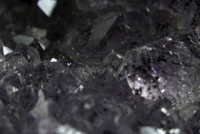Quartz with Mineral Crystals Against a Black Background Stock Photo ...