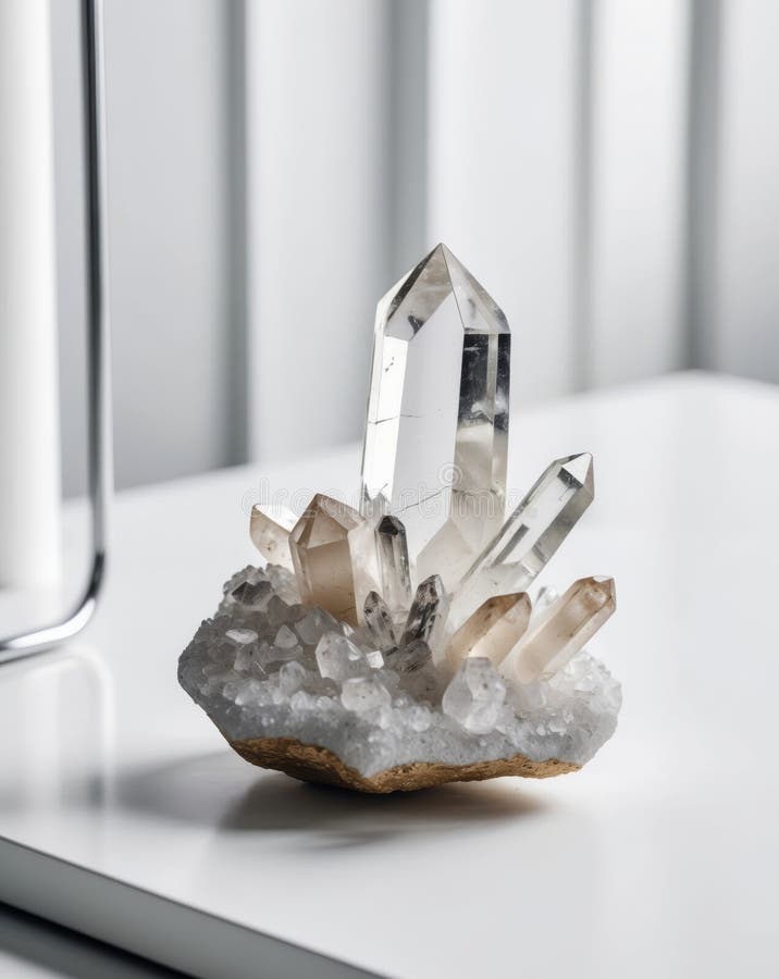 Quartz Mineral Specimen Highlighting Geological Features and Crystal ...